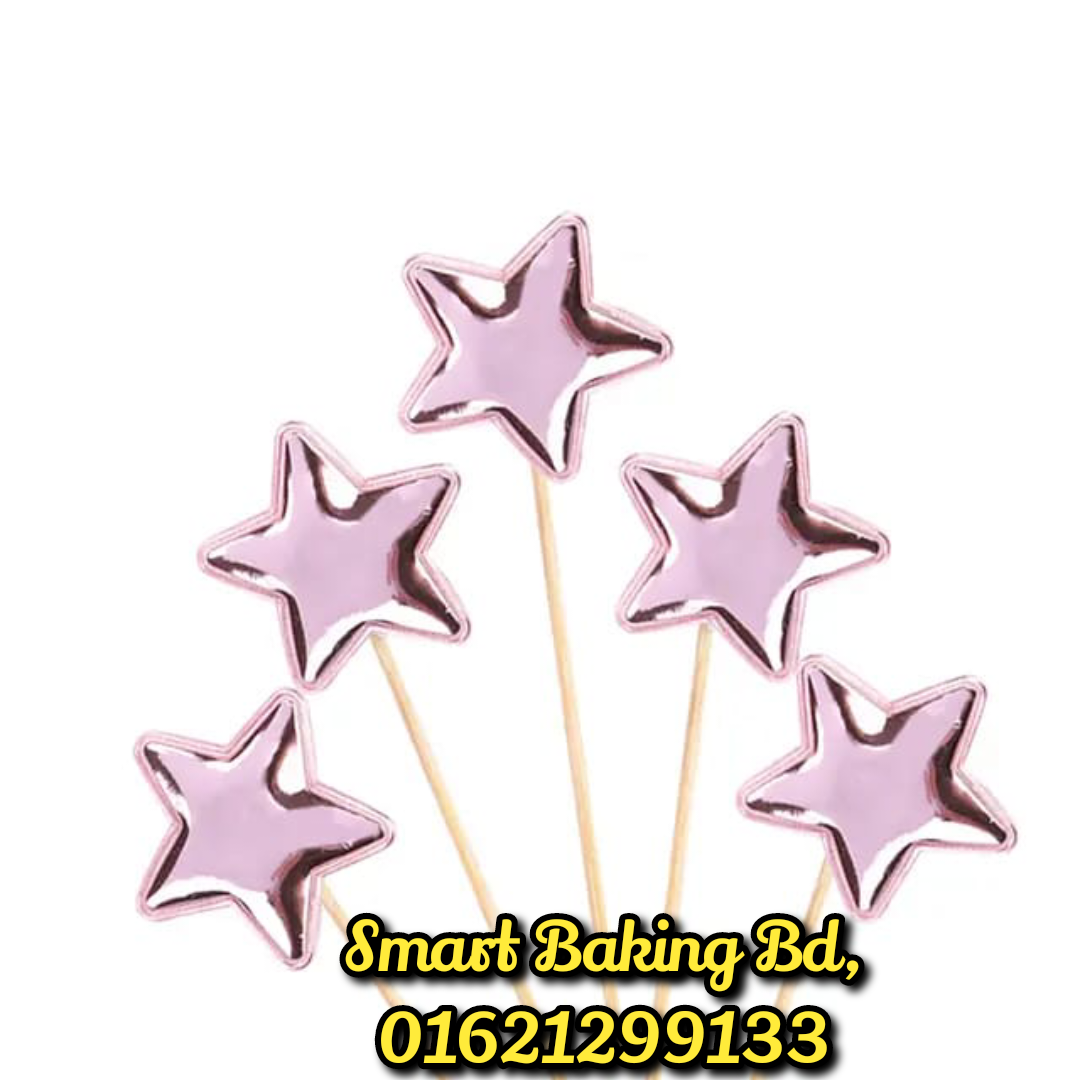 Smartbakingbd-Mini Pink Star Topper